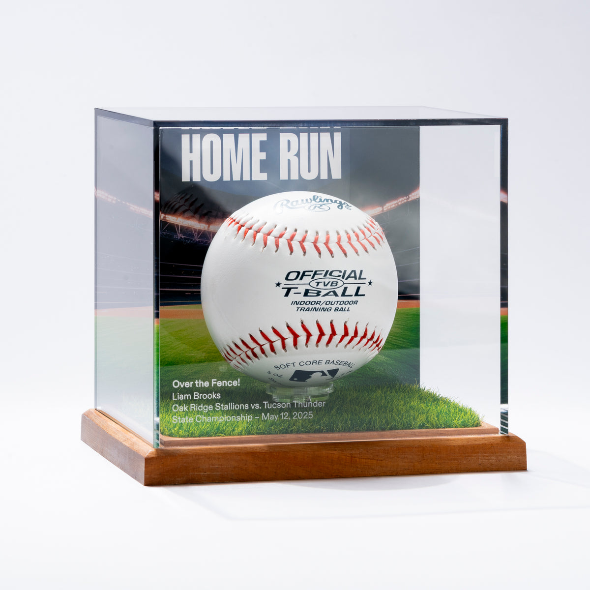 The Prestige Hardwood 'Home Run Edition' Baseball Display Case ...
