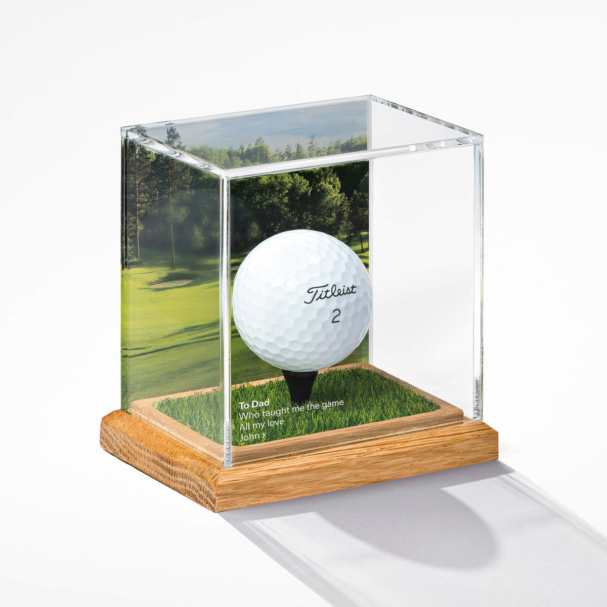 The Prestige Oak 'Course Edition' Golf Ball Display Case – Display Champ